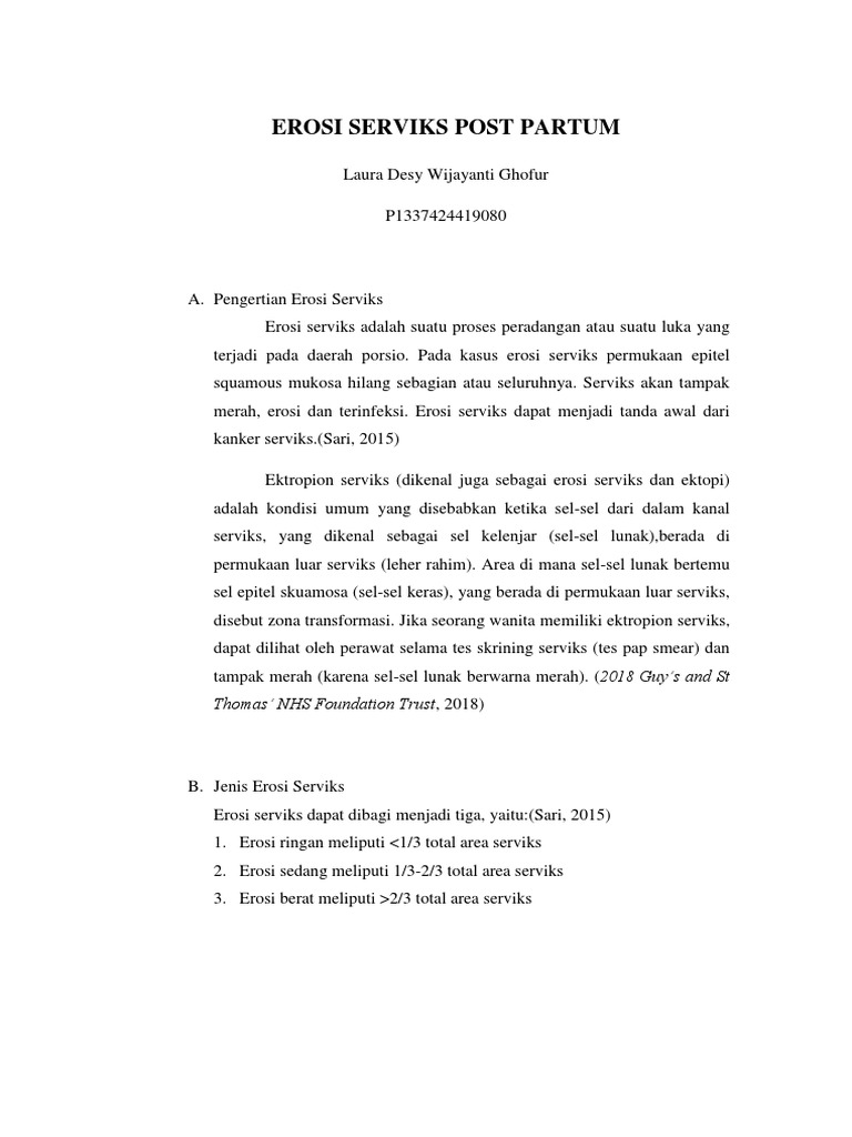 Erosi Serviks Post Partum | PDF
