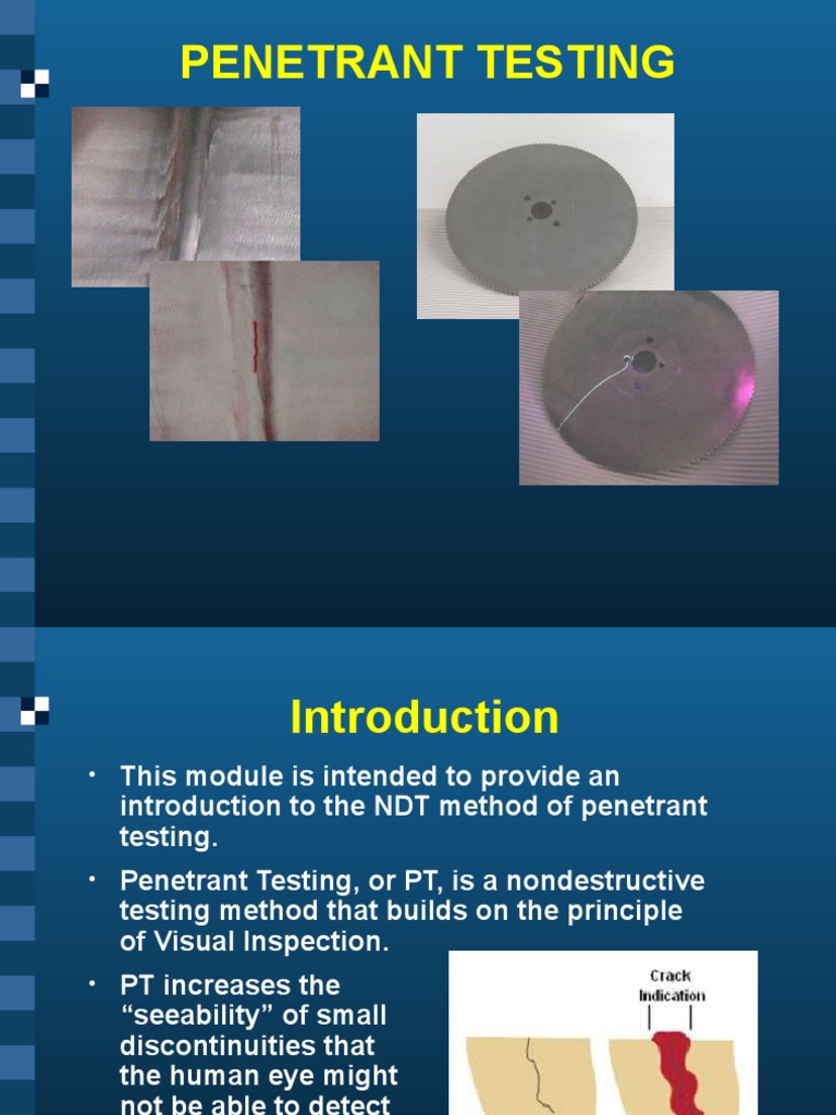 Penetrant Testing Presentation | PDF | Surface Tension | Liquids