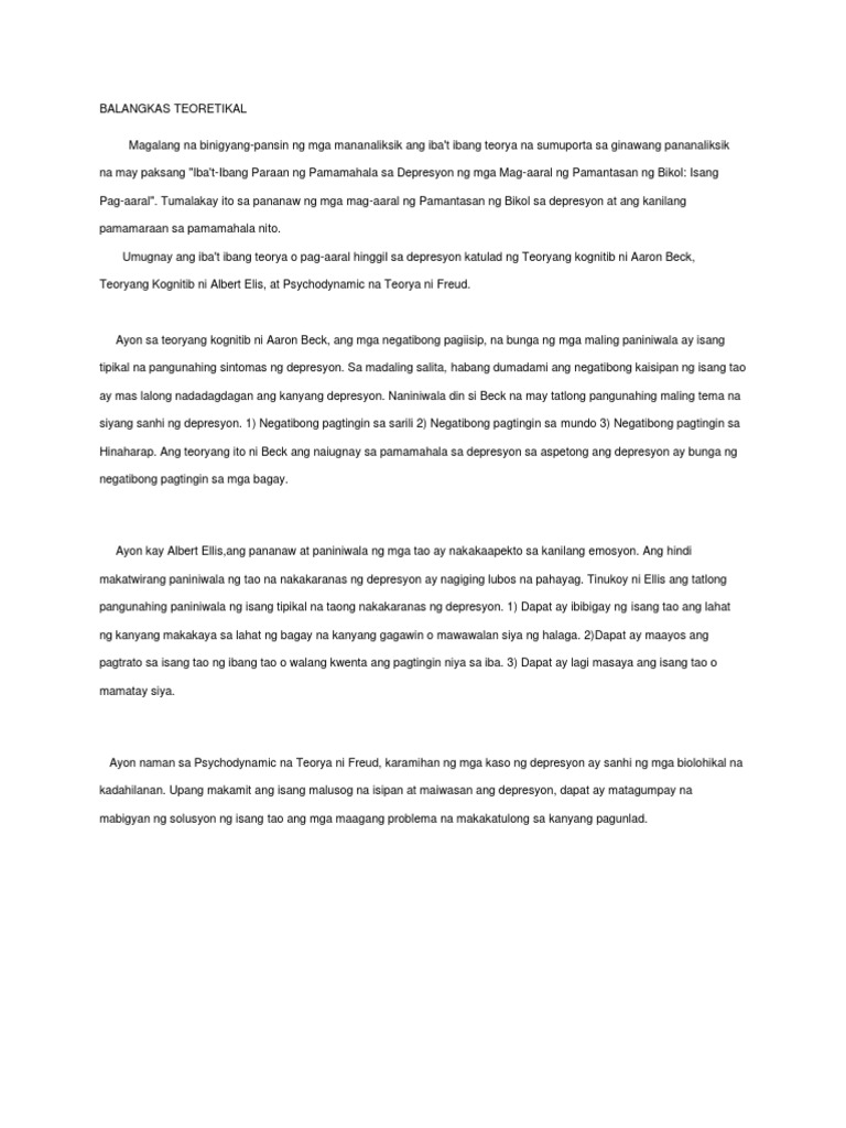 Teoritikal Na Balangkas | PDF