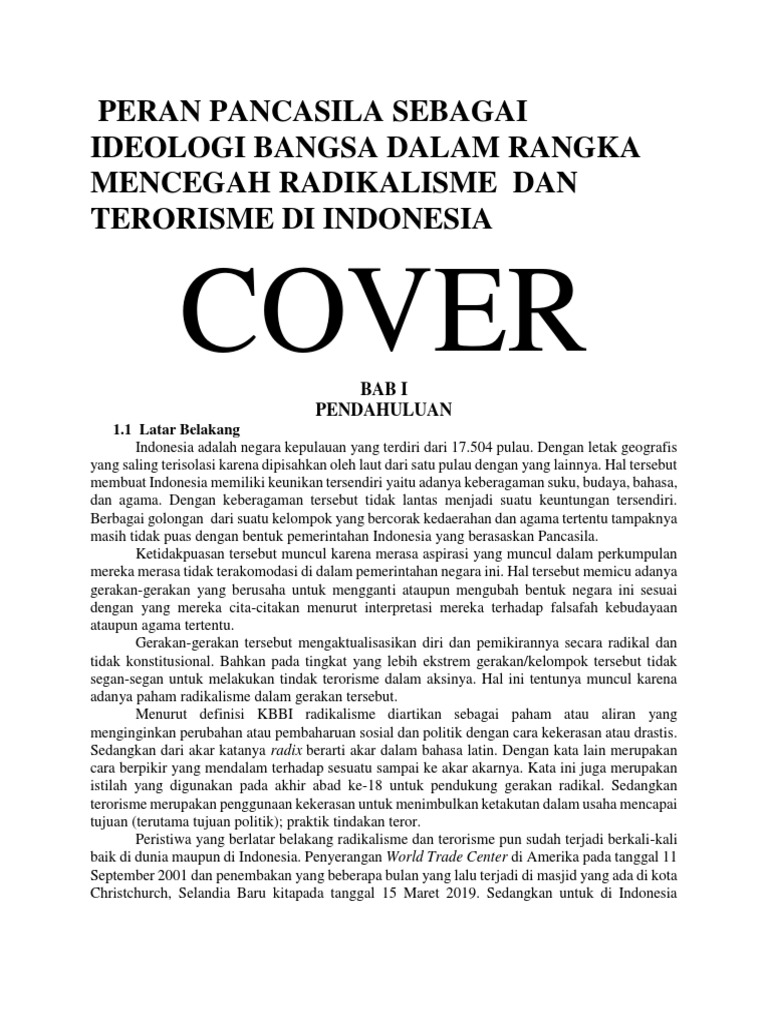 Peran Pancasila Sebagai Ideologi Bangsa Dalam Rangka Mencegah Radikalisme | PDF