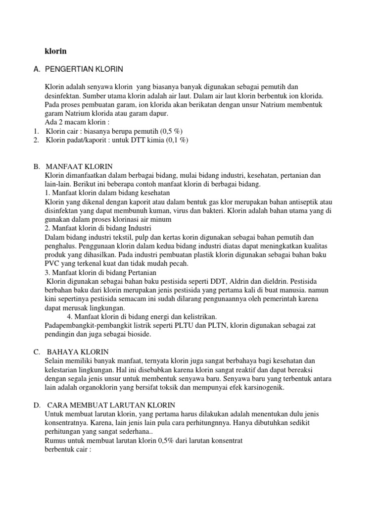 Klorin | PDF