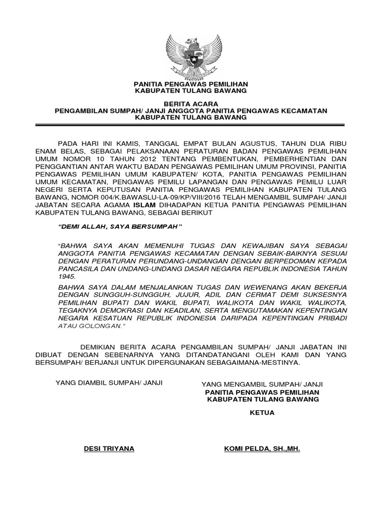 Contoh Naskah Pelantikan | PDF