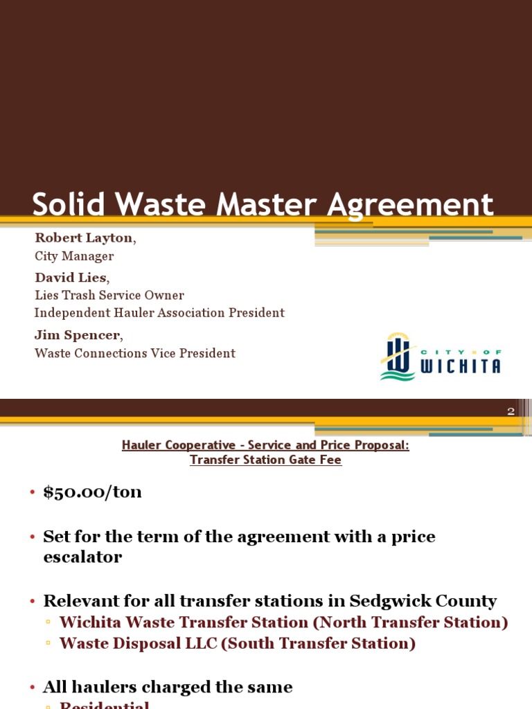 Solid Waste Master Agreement | PDF | Waste | Waste Management