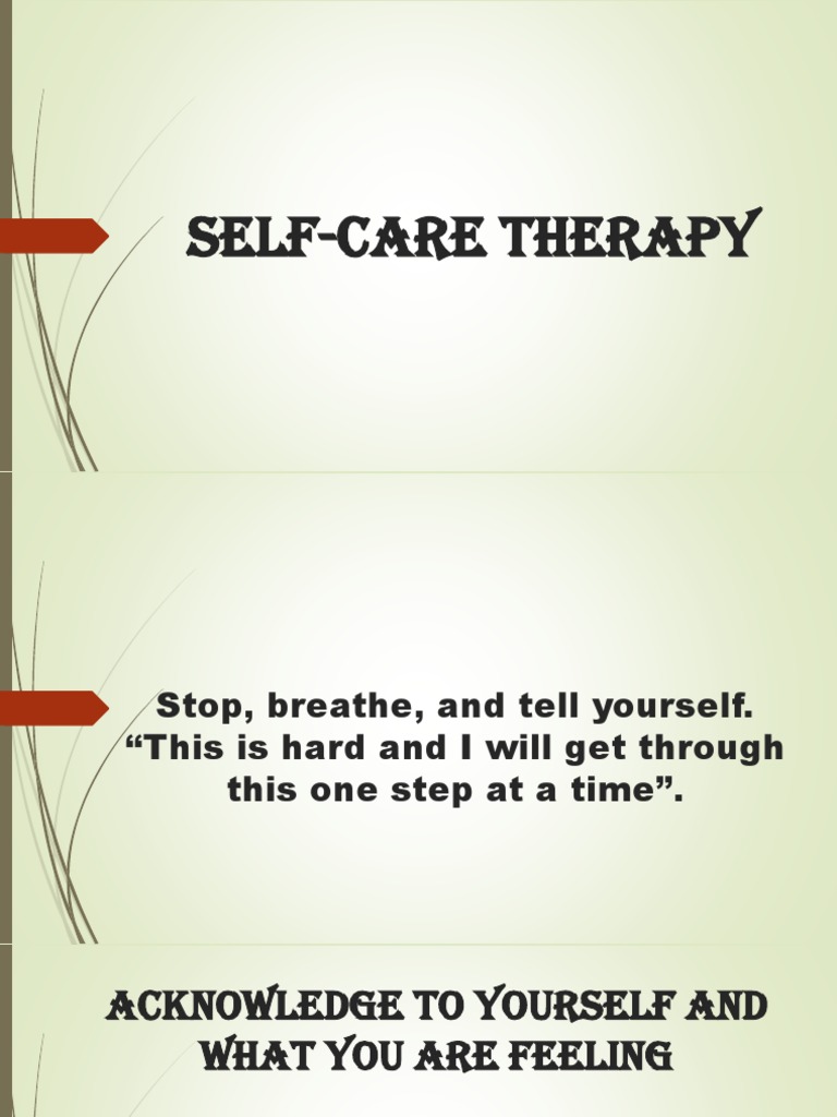 Self Care Therapy 1 | PDF