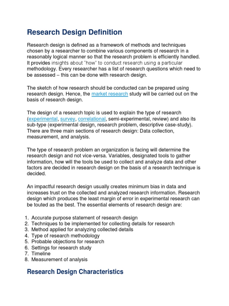 Research Design Definition | PDF | Research Design | Quantitative Research