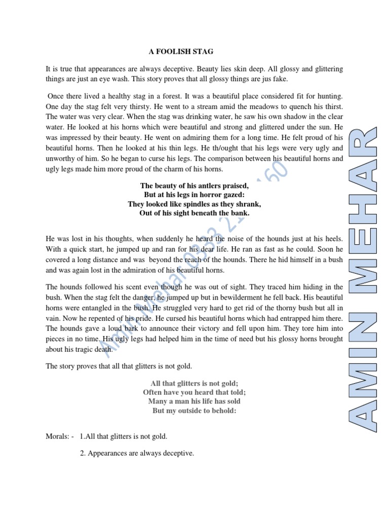 A Foolish Stag | PDF | Poetry