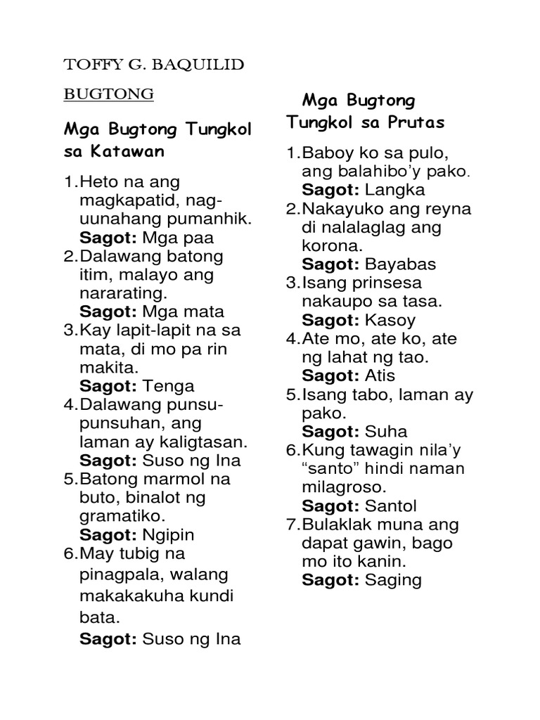 Bugtong | PDF