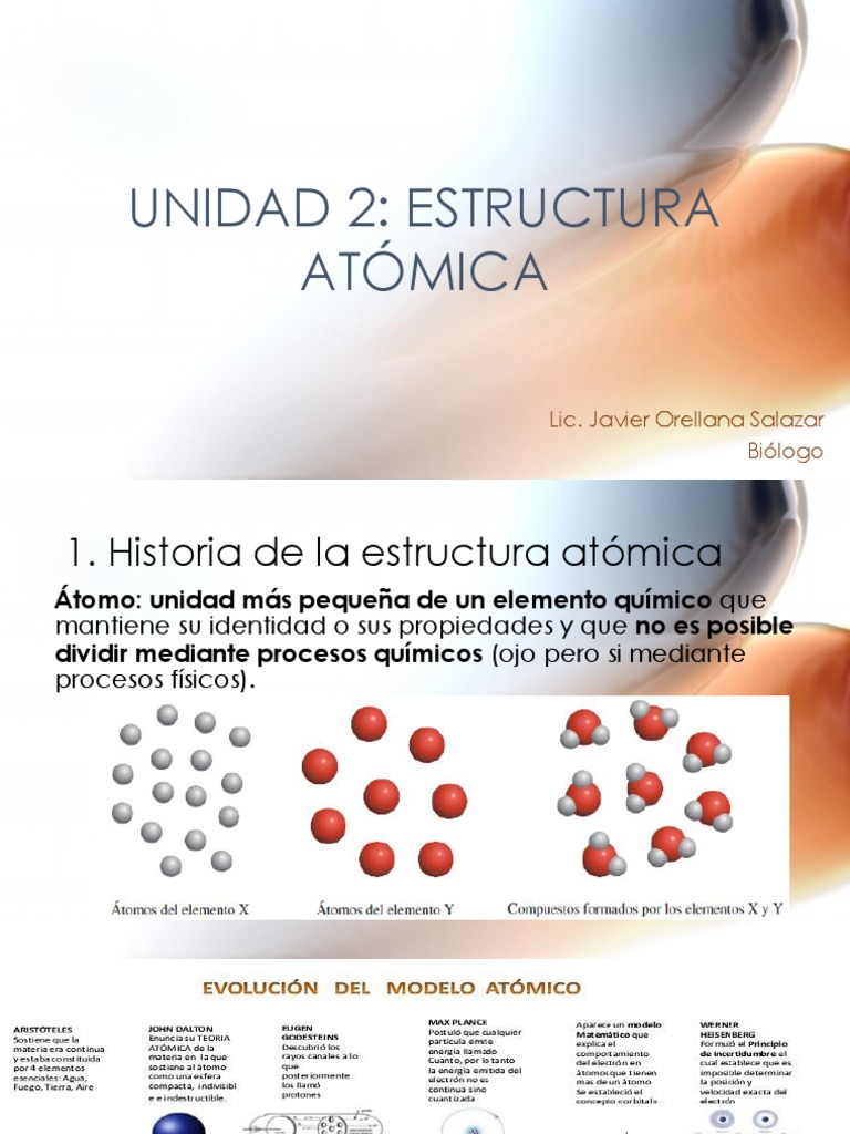UNIDAD 2 Estructura Atómica | PDF | Átomos | Enlace químico