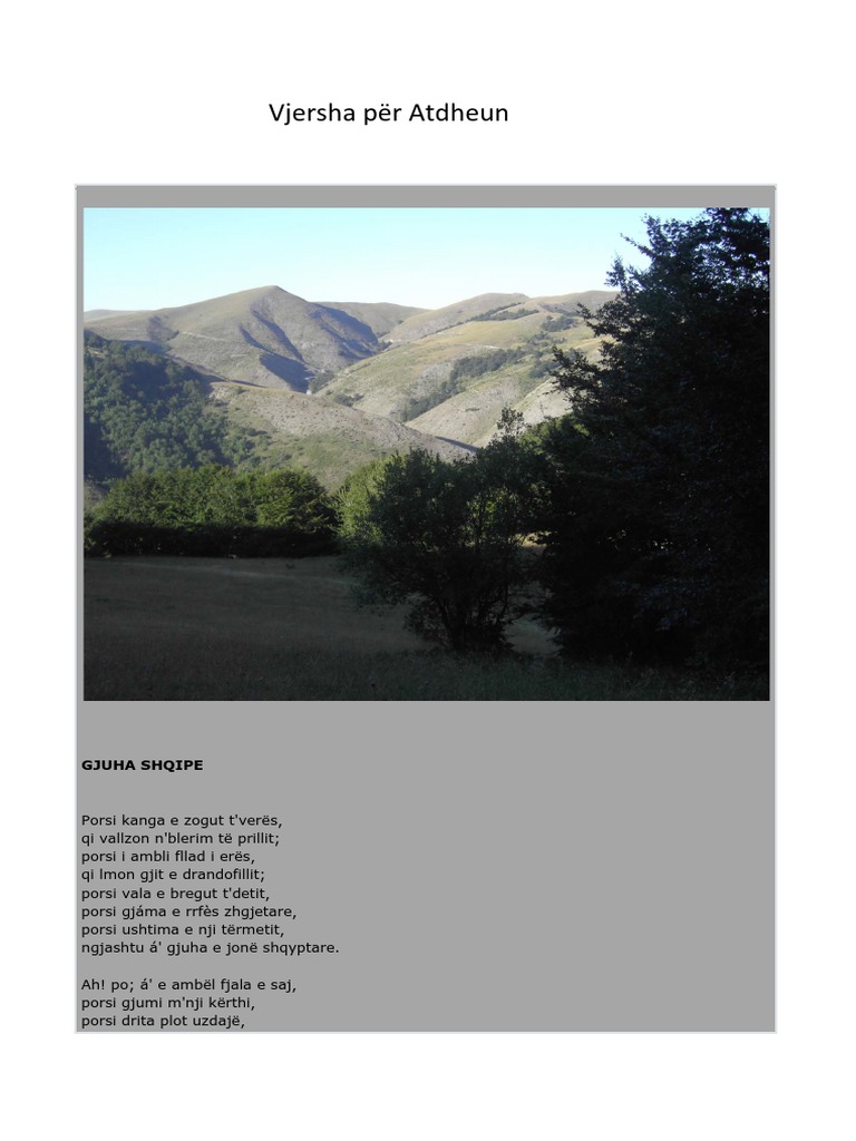 Vjersha Per Atdheun PDF | PDF