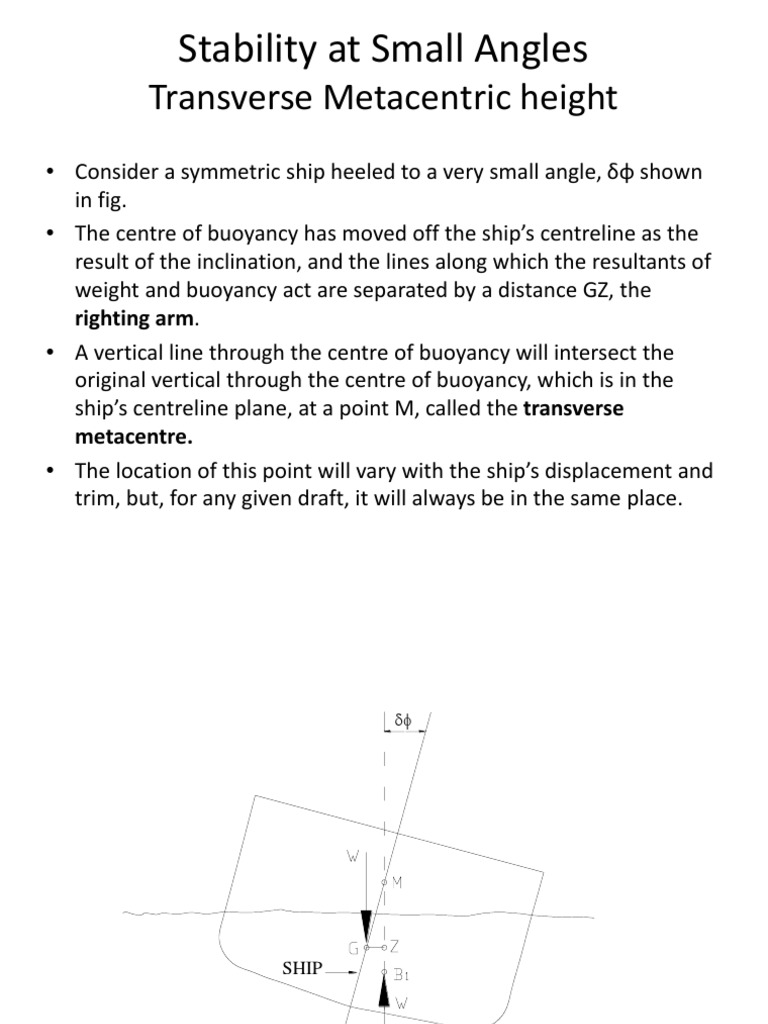 Transverse Metacentric Height Explained | PDF | Mechanical Engineering ...
