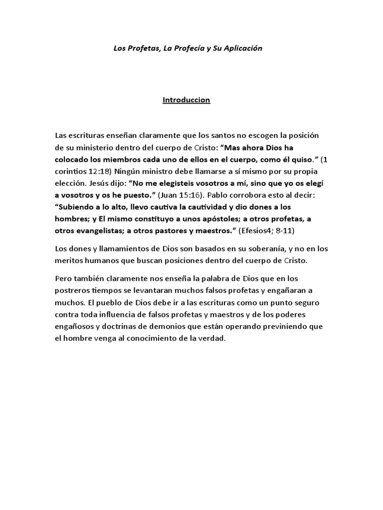 Características del Profeta de Dios | PDF | Profecía | Jesús