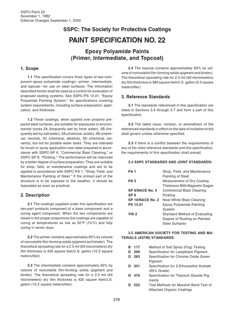 SSPC-Paint 22-00 | PDF | Paint | Epoxy
