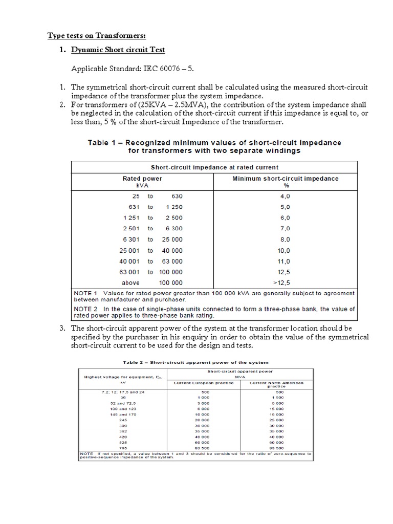 Transformer Type Test | PDF | Transformer | Electrical Impedance