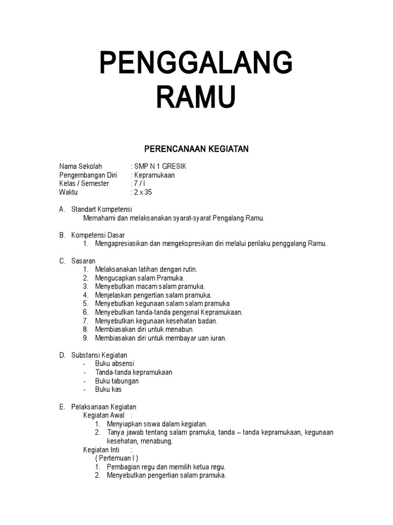 Penggalang Ramu | PDF