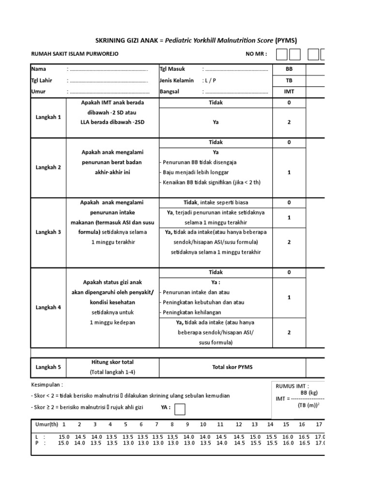 Skrining PYMS Revisi | PDF