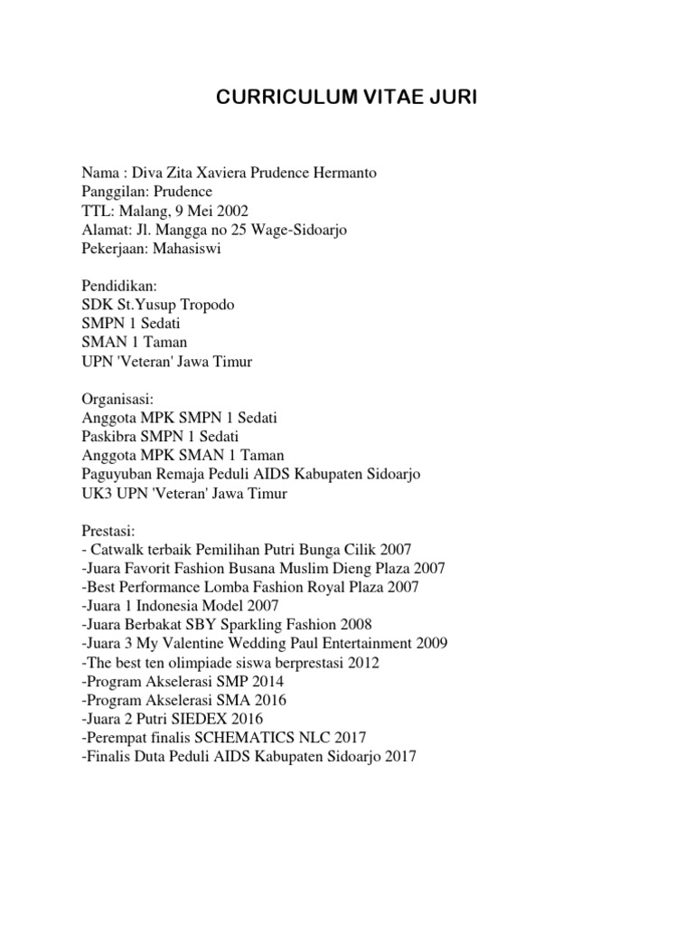 Curriculum Vitae Juri | PDF