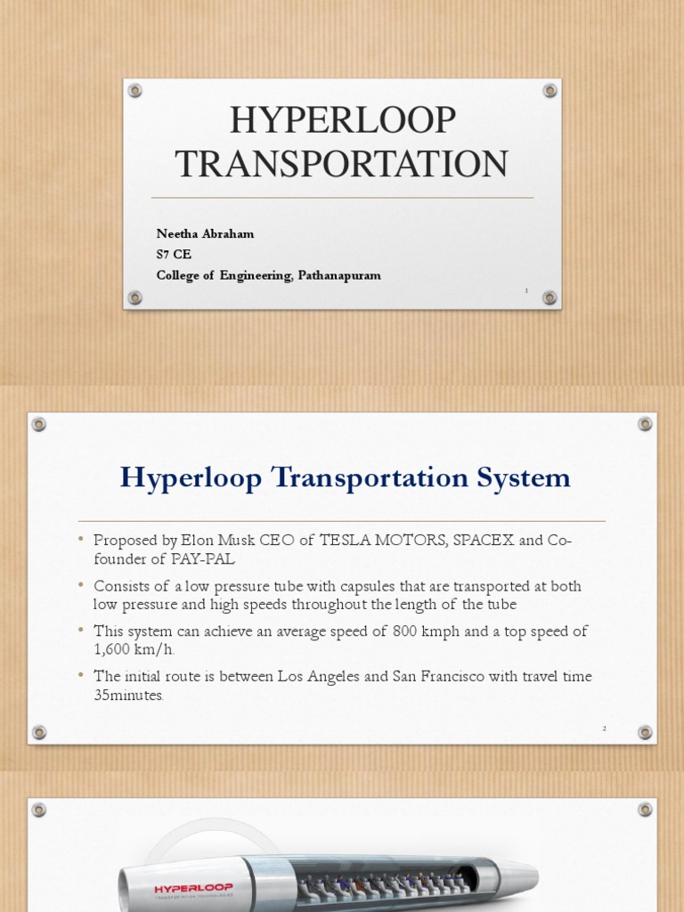 Hyperloop Transportation Slide | Download Free PDF | Hyperloop | Mechanical Engineering