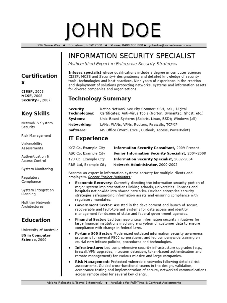 Harjai CV Template Information Security | PDF | Information Security ...