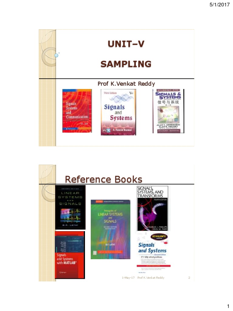 Unit-V Sampling PDF | PDF | Sampling (Signal Processing) | Spectral Density