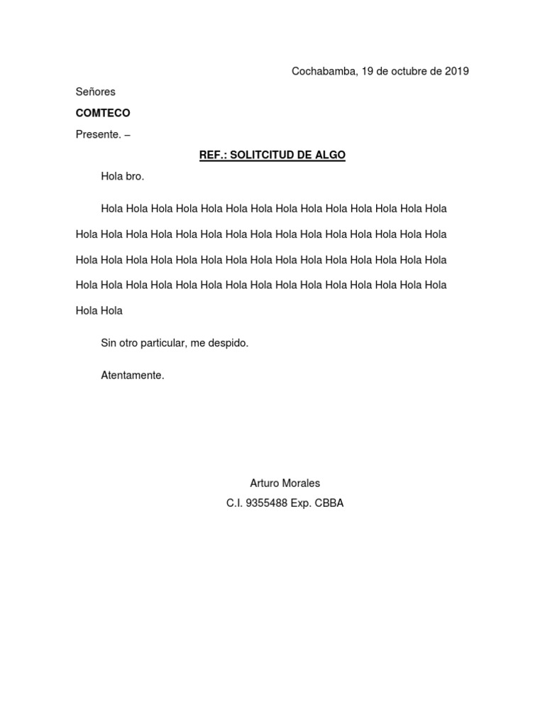 Modelo de Carta | PDF