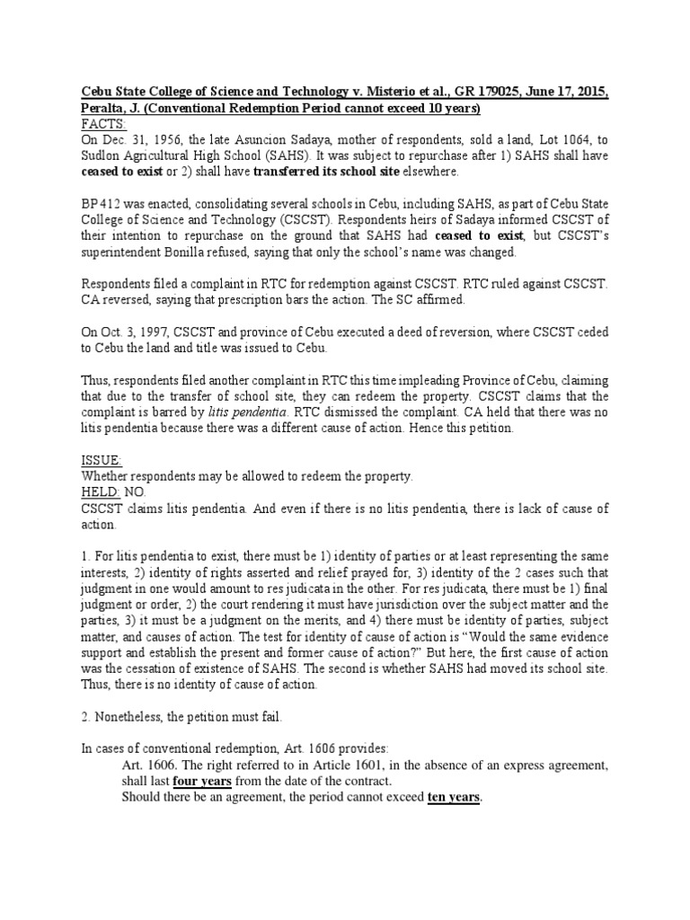 Conventional Redemption Period cannot exceed 10 years | PDF | Mortgage ...