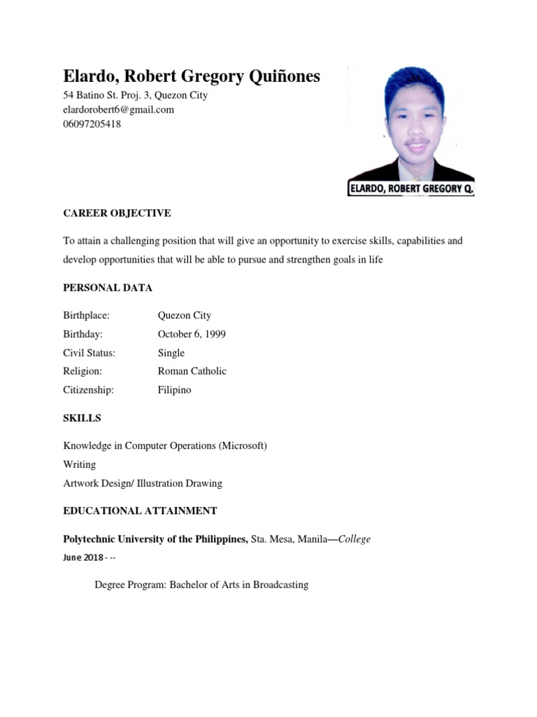 CV - Elardo, Robert Gregory Q. | PDF