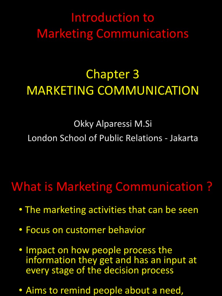 Chapter 3 Marketing Communication | PDF | Marketing Communications ...