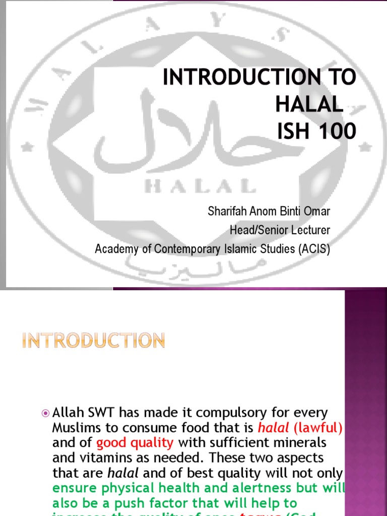 1 - Introduction To Halal | PDF | Abrahamic Religions | Qur'an