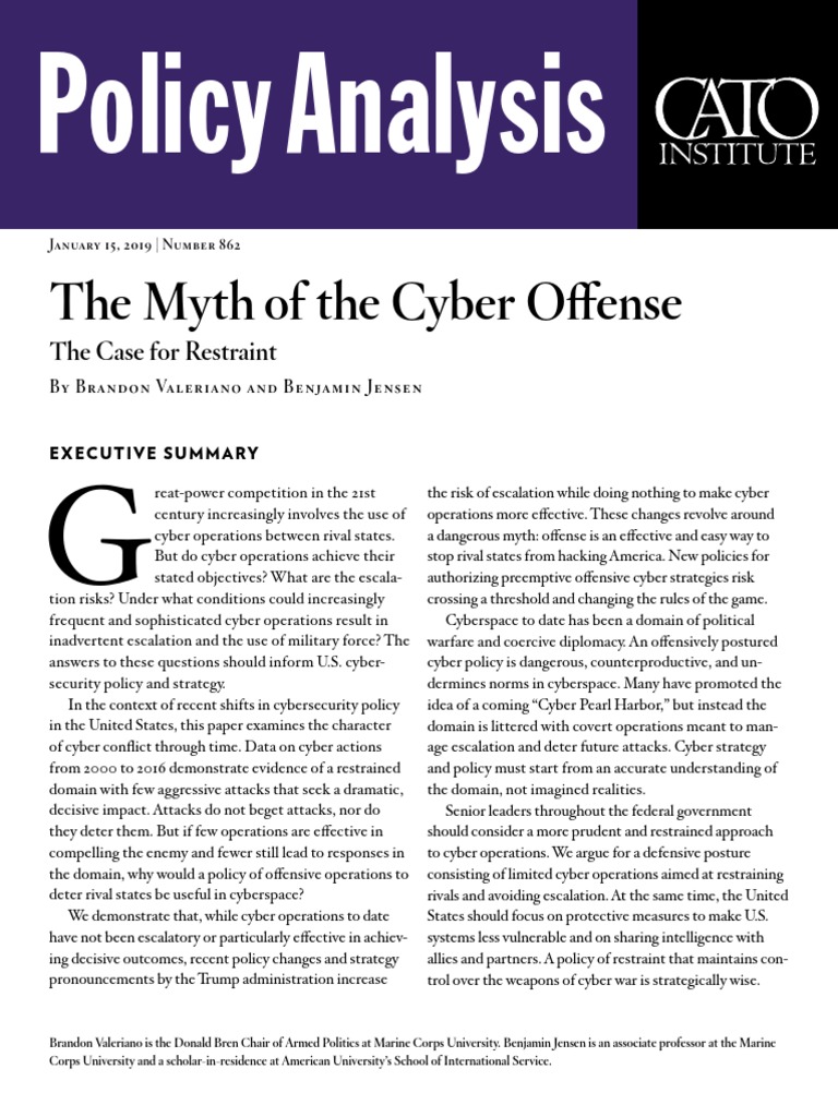 The Myth of The Cyber Offense: The Case For Restraint | PDF ...