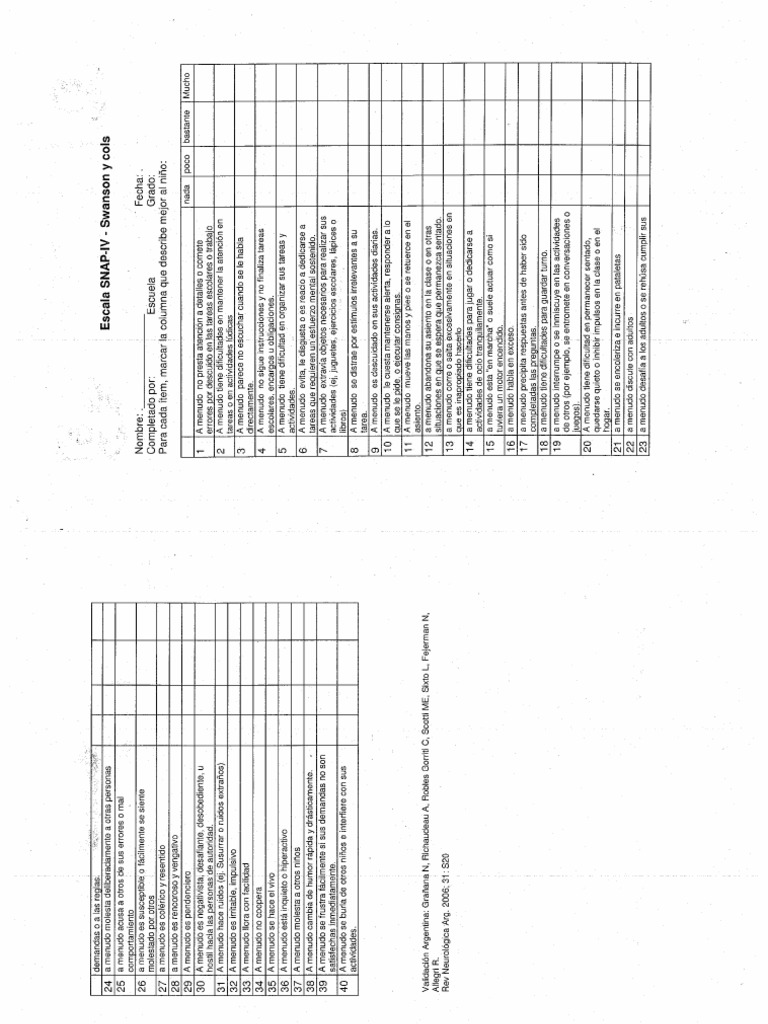 Protocolo Snap IV | PDF