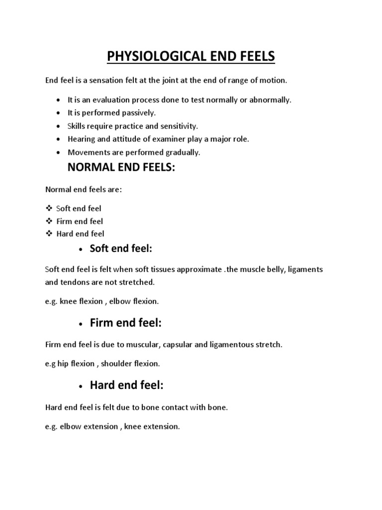 Kine 2 Physiological End Feel | PDF