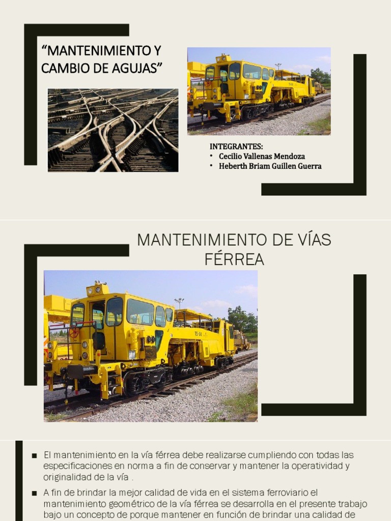Mantenimiento de Vías Férrea | PDF | Track (transporte ferroviario) | Ingeniería de Transporte