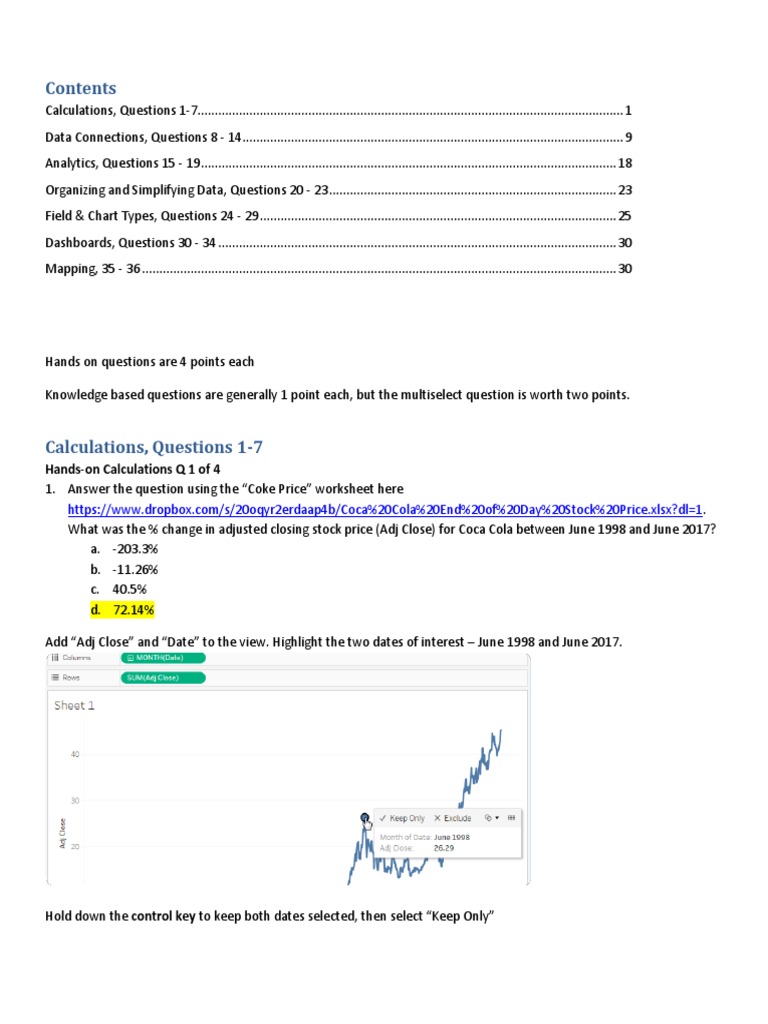 Tableau 10 Practice Exam Answers Version 2 2 | PDF | Chart | Scatter Plot