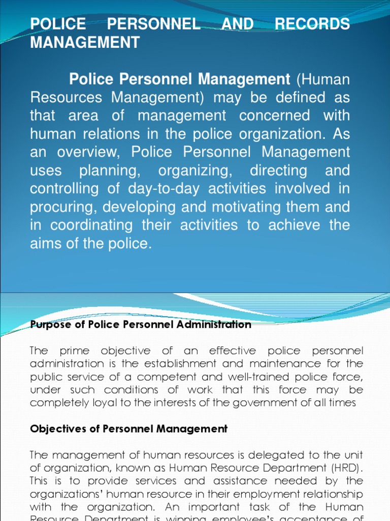 Police Personnel Records Management | PDF | Performance Appraisal ...