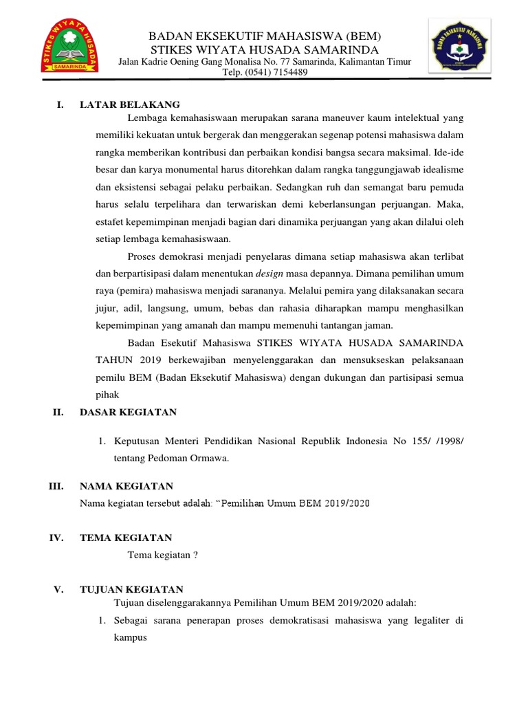 Proposal Kpu Bem | PDF