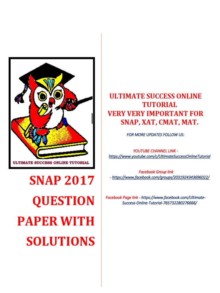 Snap 2017 Question Paper Along With Solutions | PDF