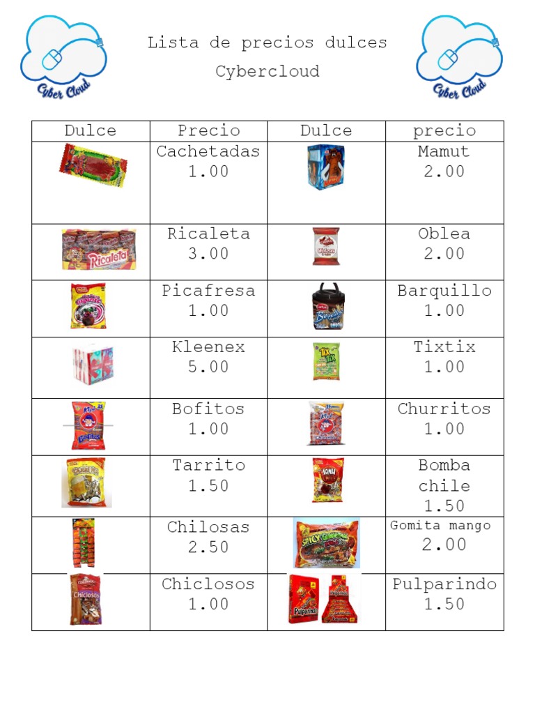 Lista de Precios Dulces | PDF
