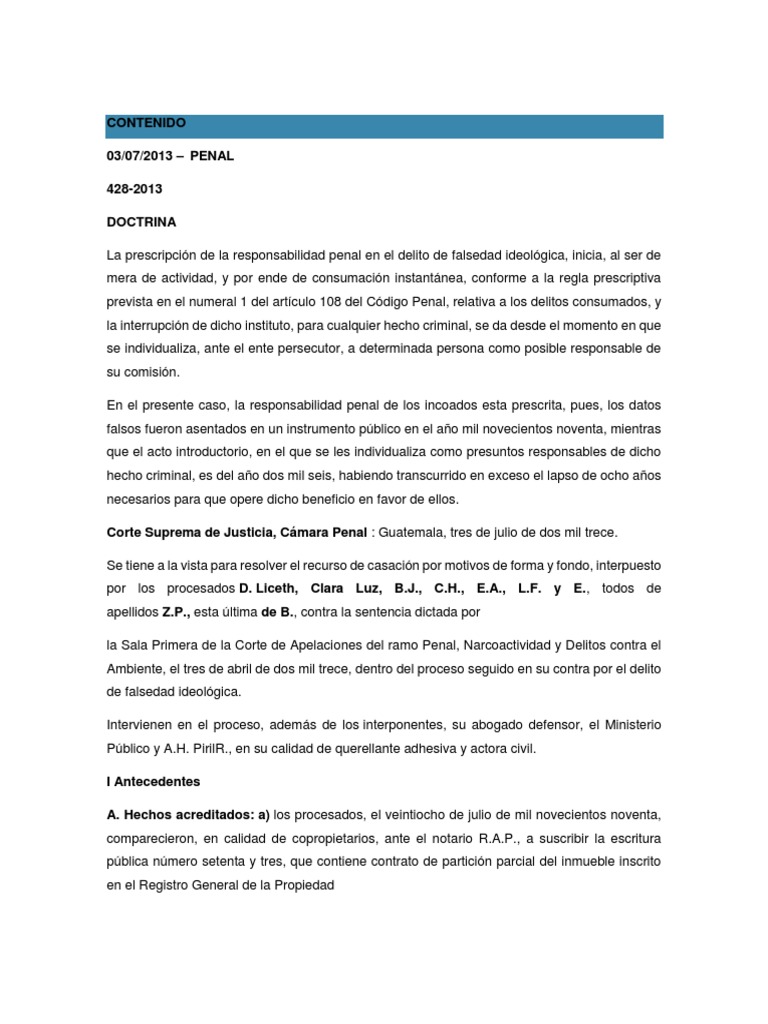 Sentencia de La CC Caso Falsedad Material | PDF | Estatuto de ...