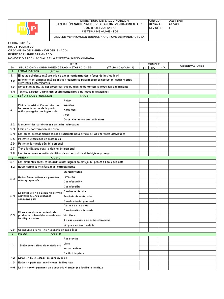 Checklist | PDF | Agua potable | Agua