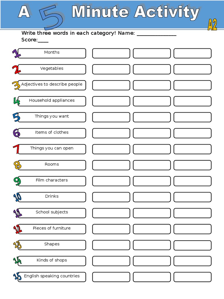 5 Minute Activity Games Icebreakers Warmers Coolers - 116909 | PDF