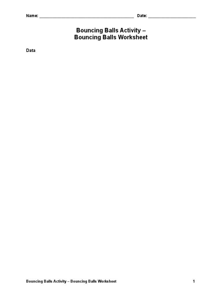 Bouncing Balls Worksheet | PDF | Momentum | Physical Quantities