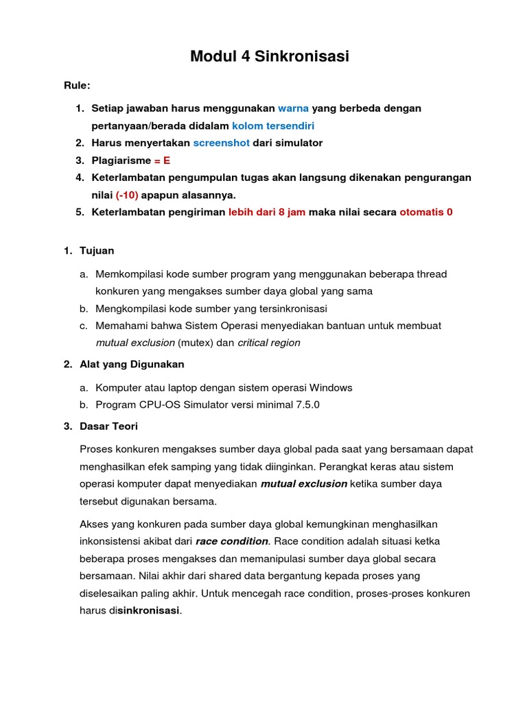 Modul 4 Sinkronisasi | PDF