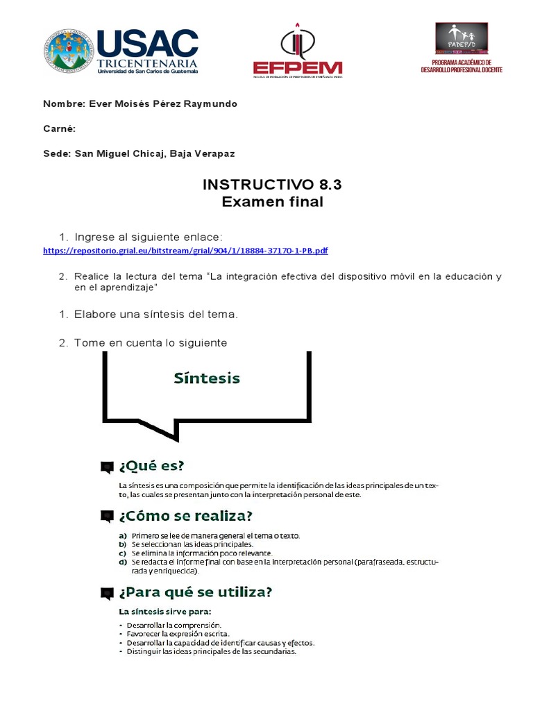 Examen Final Tic Padep Pdf Pdf