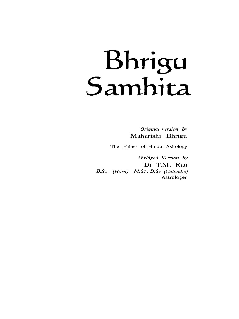 Bhrigu Samhita | PDF