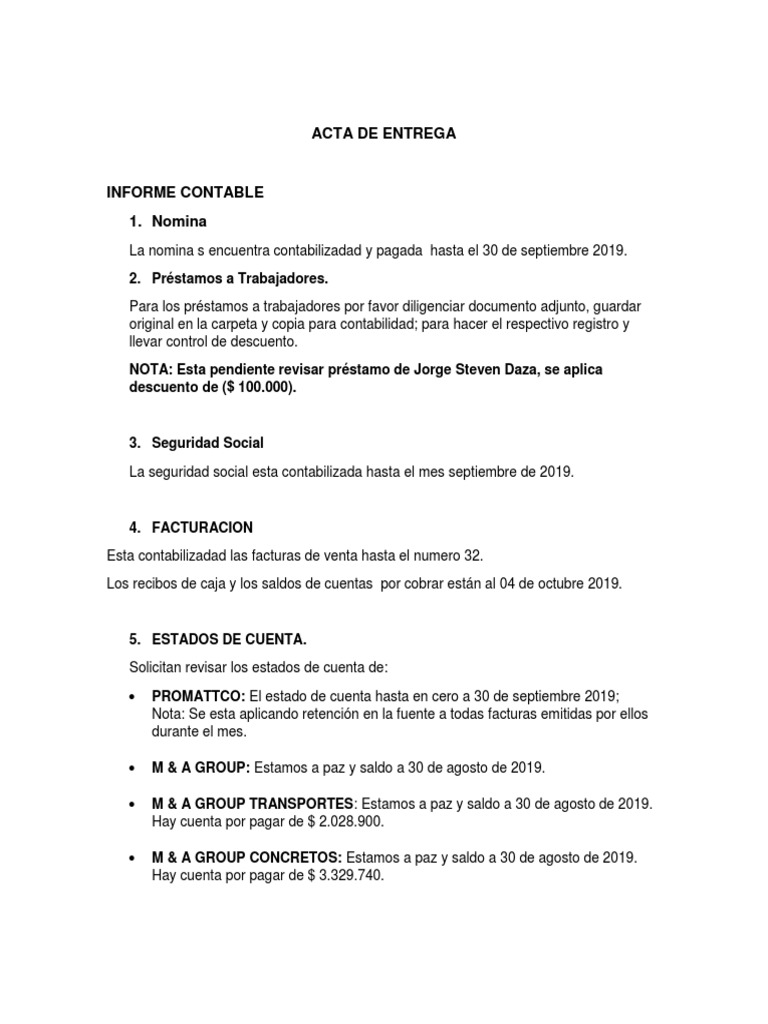 Formato Informe Contable | PDF | Business