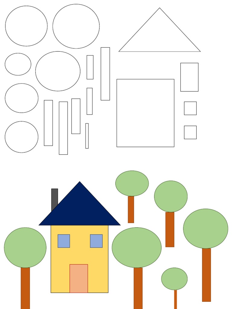 Colaj Casuta Din Padure Figuri Geometrice | PDF