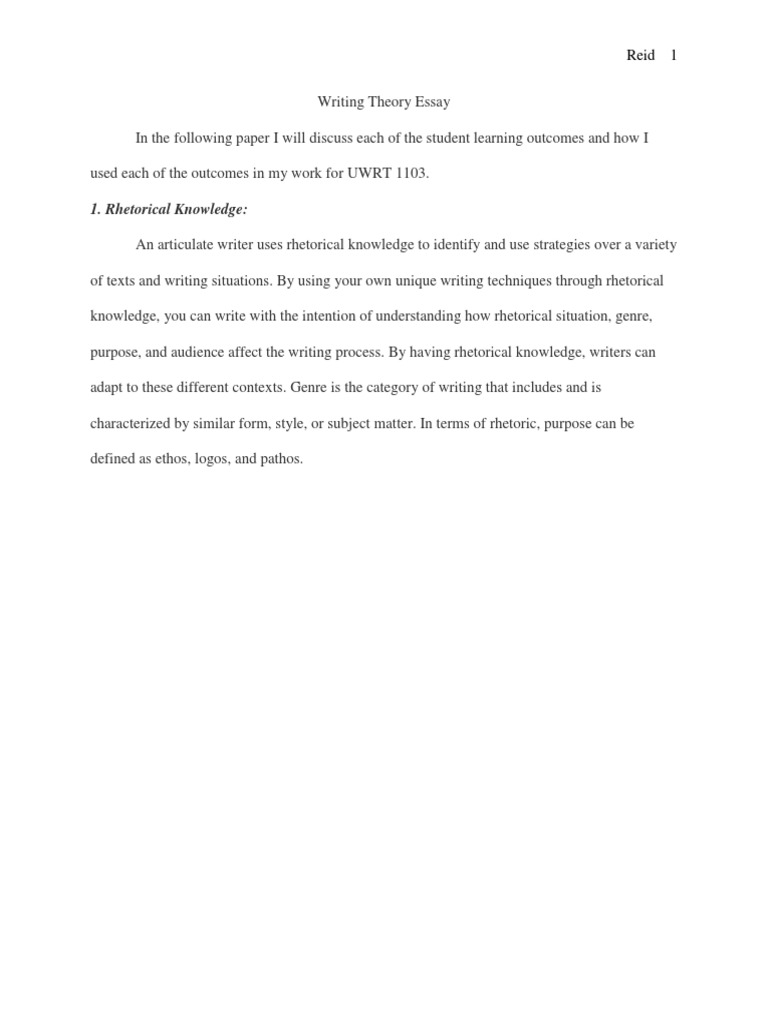 Writing Theory Draft | PDF | Rhetoric | Writers