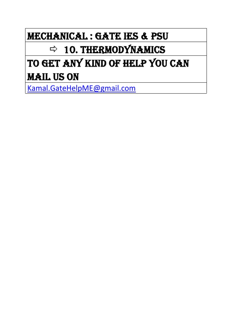 Thermodynamics NOTES FOR GATE | PDF