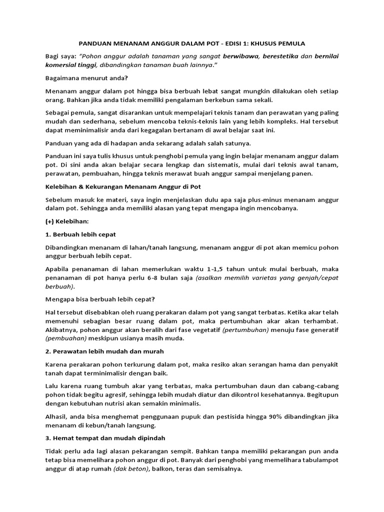 Tabulampot Anggur | PDF | Griya & Taman | Sains & Matematika