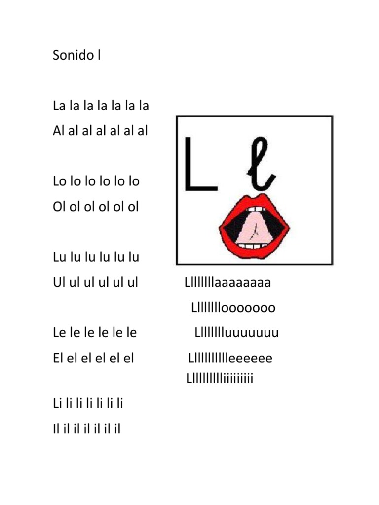 Sonido de la letra L | PDF